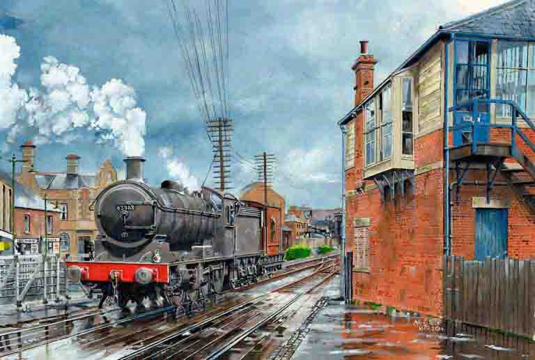 Blaydon Crossing/Signal box – Arthur Gills paintings